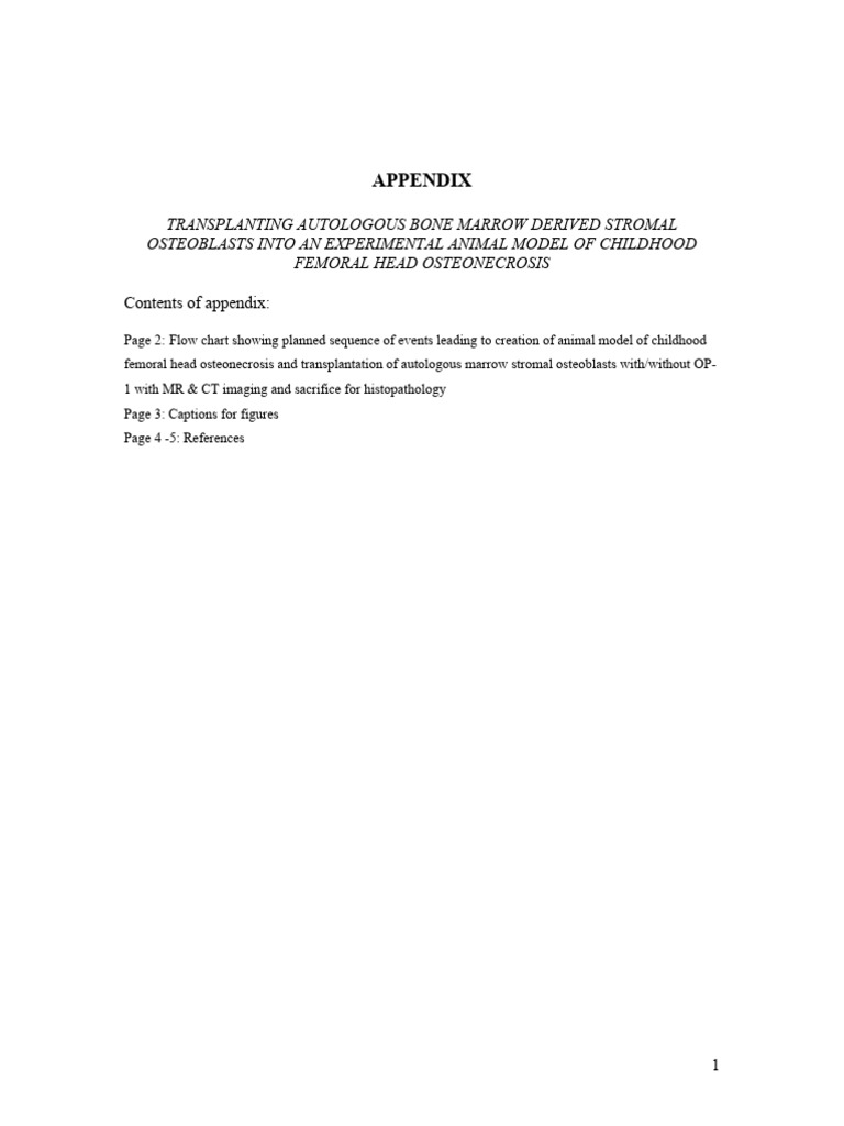 Op 1 Appendix | PDF | Bone | Bone Marrow