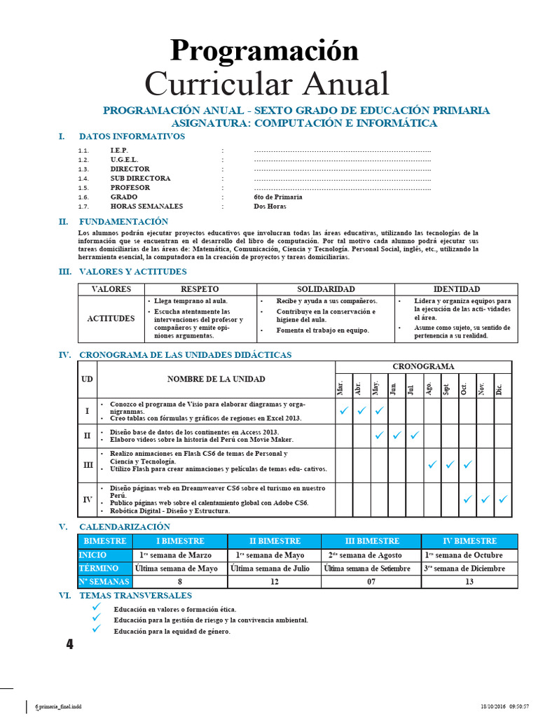 PROGRAMACIÓN 6to Primaria | PDF | Animación | Adobe Flash