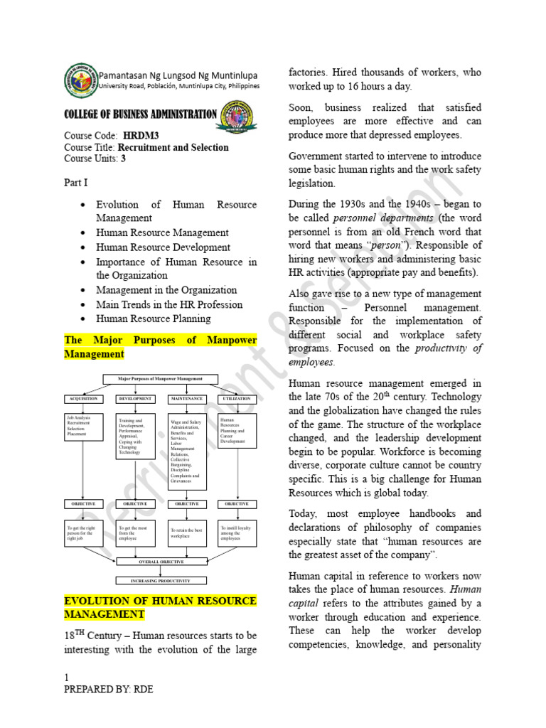 Part 1 And Part 5 Summary Recruitment And Selection Pdf Human