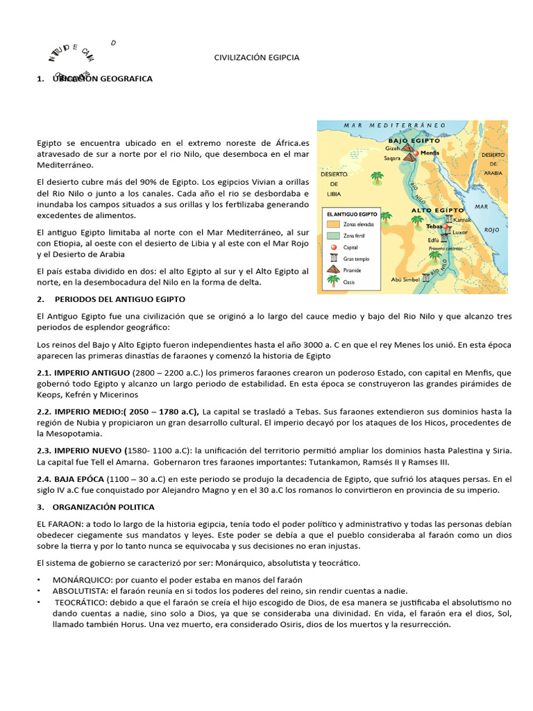 Civilización Egipcia | PDF | Antiguo Egipto | faraón