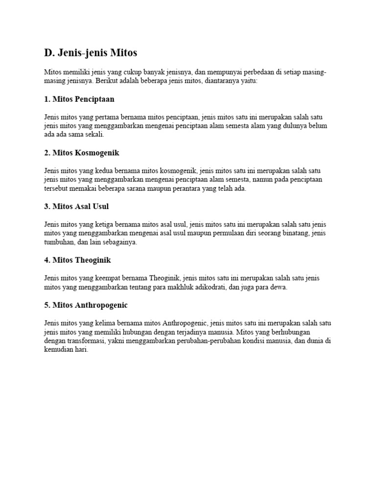 CONTOH MITOS | PDF