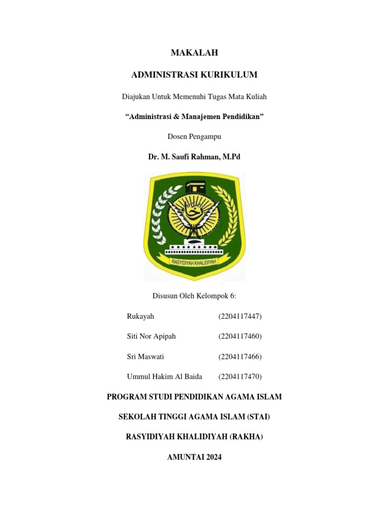 Administrasi Dan Manaj. Pend. Kel 6 Materi 1 | PDF