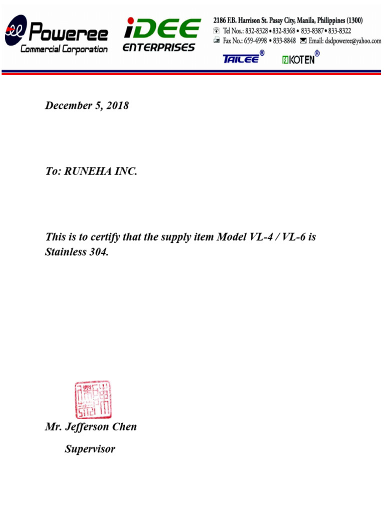 Vent Cap Certification | PDF