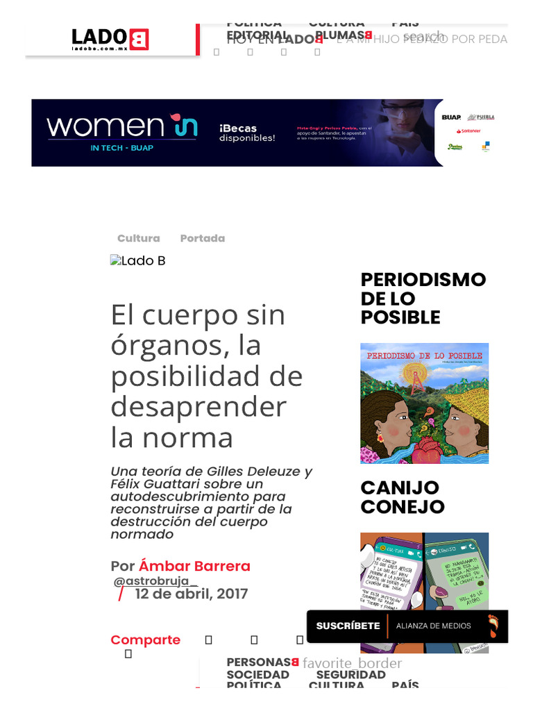 Cuerpo sin órganos: desnormatización | PDF | Sociedad | Mente inconsciente