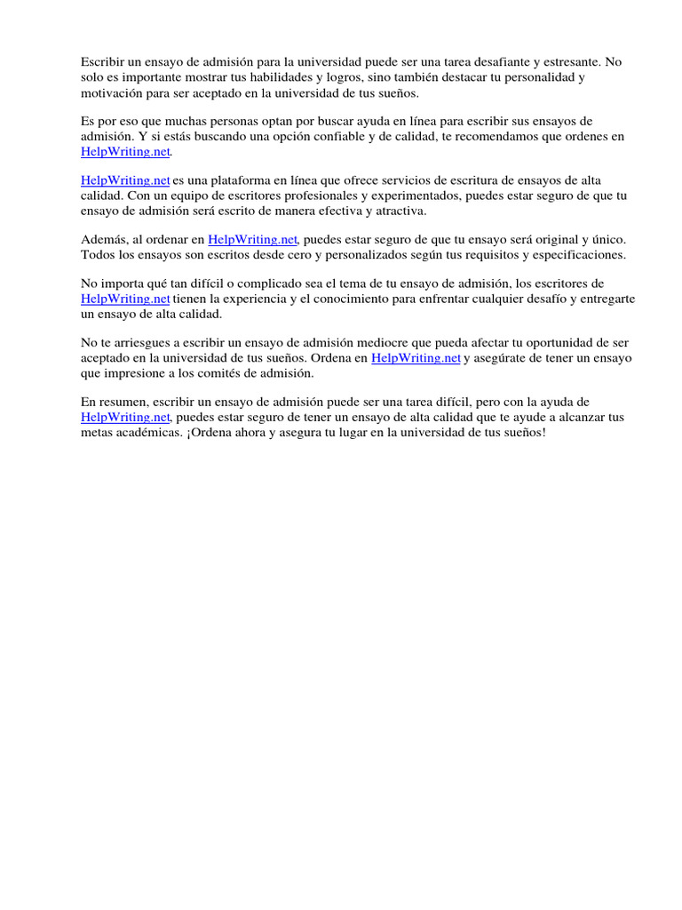 Cómo Escribir Un Ensayo de Admisión para La Universidad | PDF | Ensayos ...