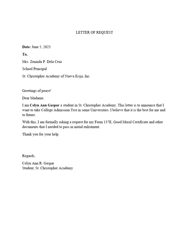 Student Document Request | PDF