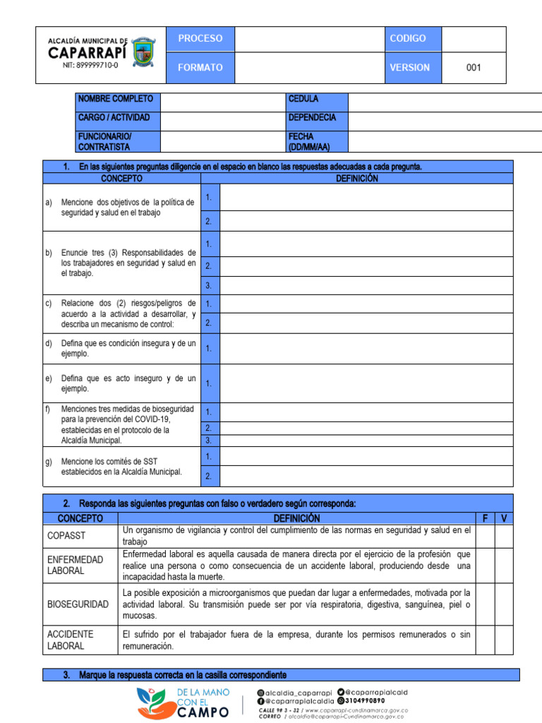 Evaluacion de Induccion SST - Ok | PDF | Tecnología