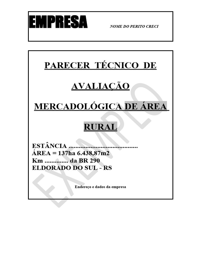PTAM Modelo - Área Rural | PDF | Agricultura | Brasil
