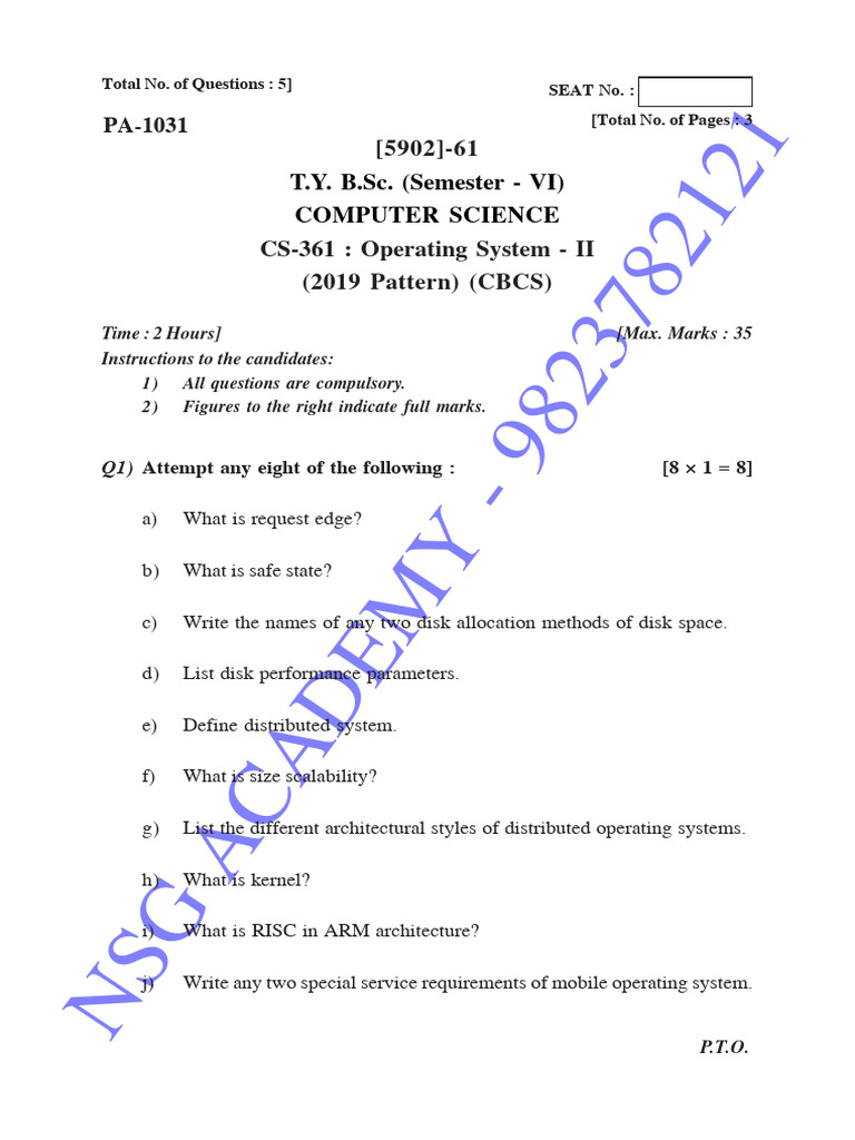 Sem Vi Ty BSC Cs Qp's Oct 2022 NSG Academy | PDF | Xml | Ajax (Programming)
