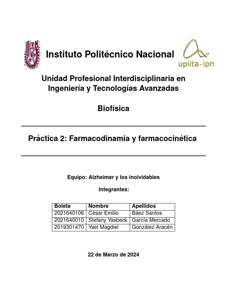 Práctica 3 Farmacodinamia y Farmacocinética | PDF | Insulina | Farmacocinética