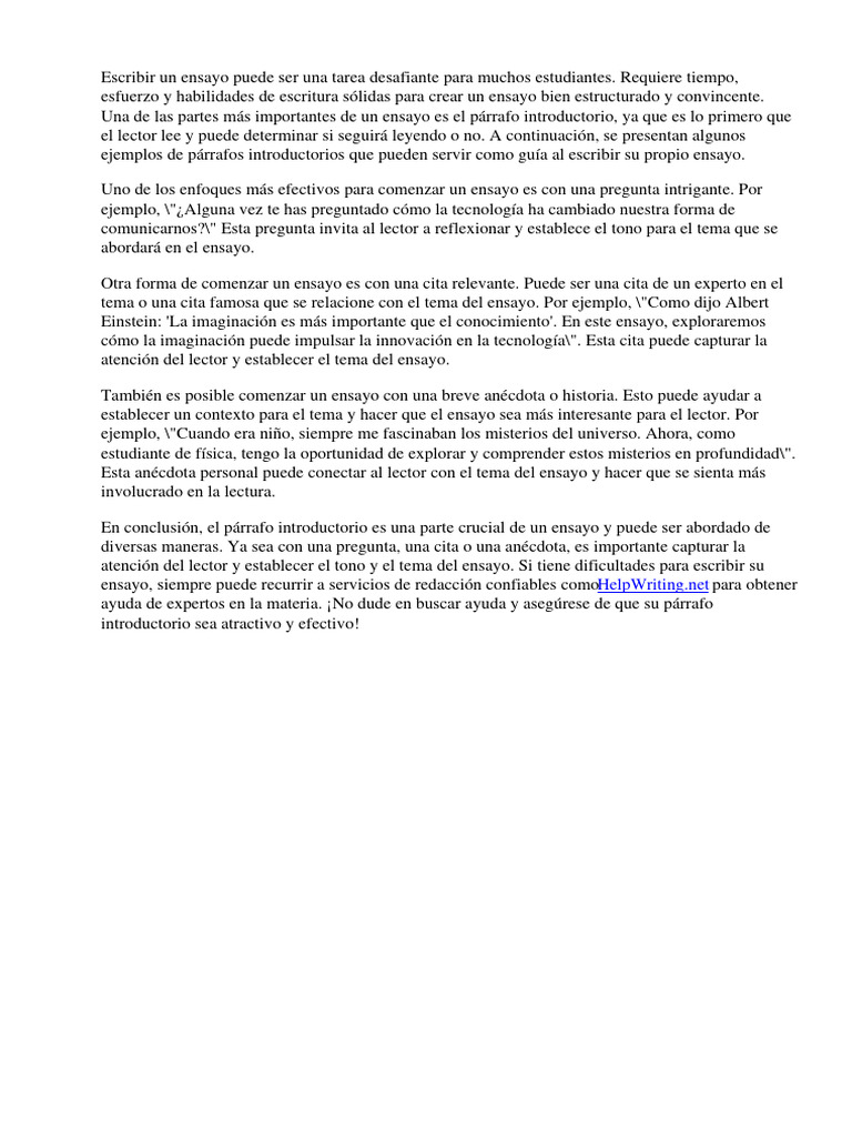 Estrategias para Introducciones de Ensayos | PDF | Ensayos ...