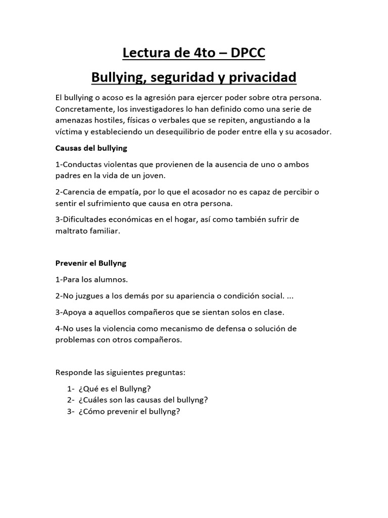 Lectura de 24 de 4to - DPCC | PDF