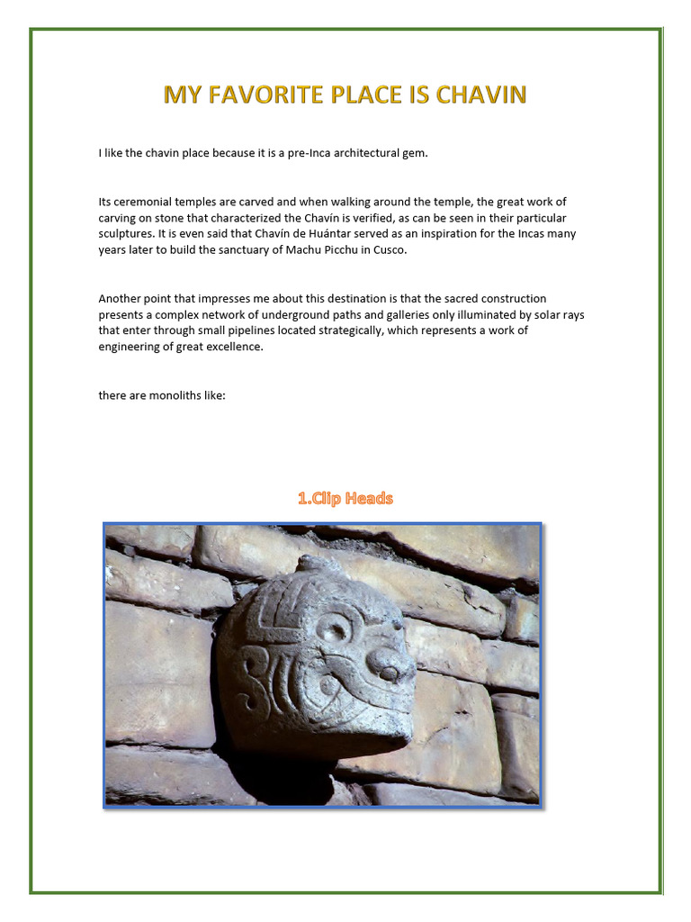 My Favorite Place Is Chavin | PDF | Art