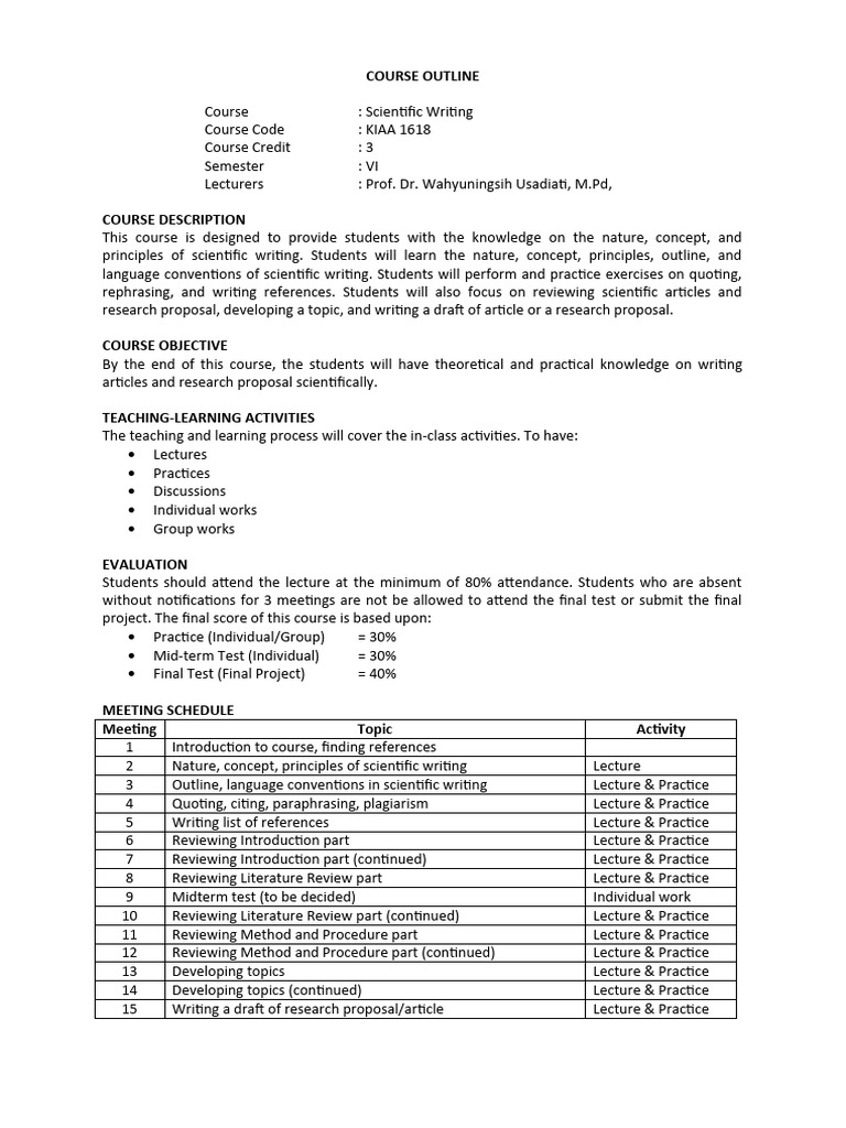 CO SCCIENTIFIC WRITING S1 SMT GNP 2020 | PDF | Science | Academia