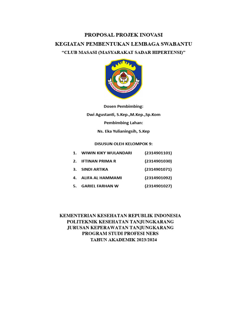 Proposal Proyek Inovasi Kel.9 Club Masasi | PDF
