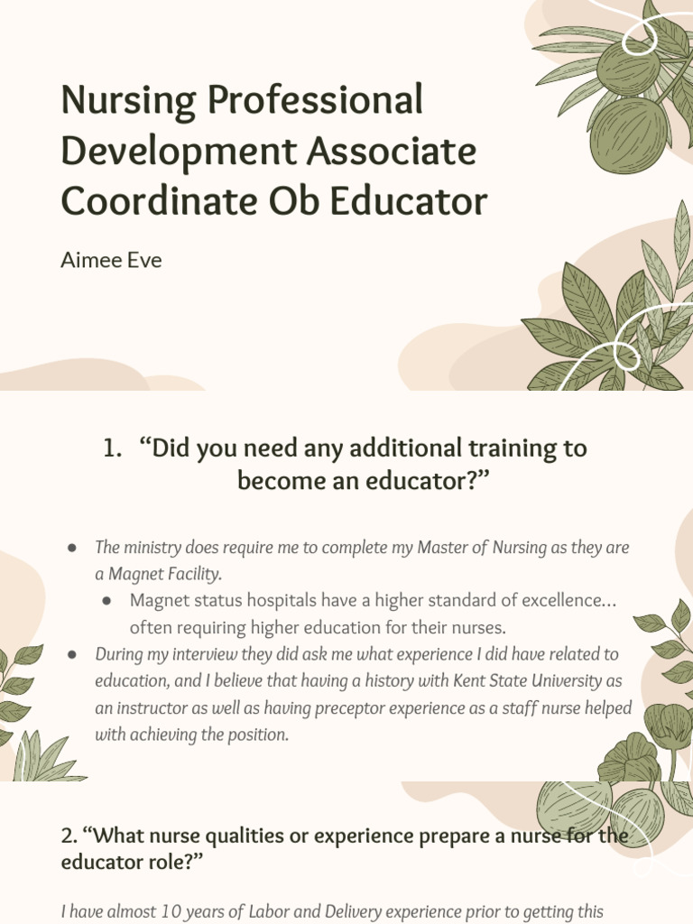 Ob Nurse Educator Presentation | PDF | Nursing | Health Sciences