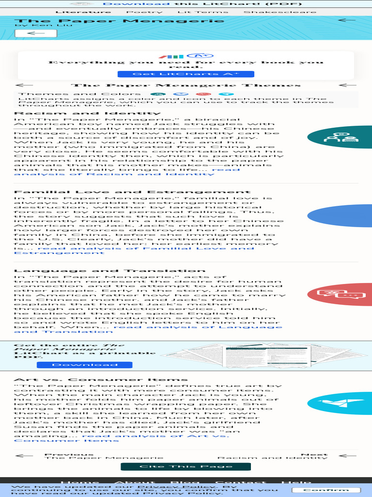 The Paper Menagerie Themes LitCharts | PDF