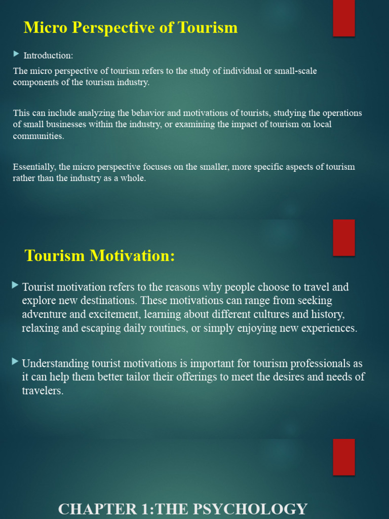 Micro Perspective of Tourism and Hospitality | PDF | Motivation ...