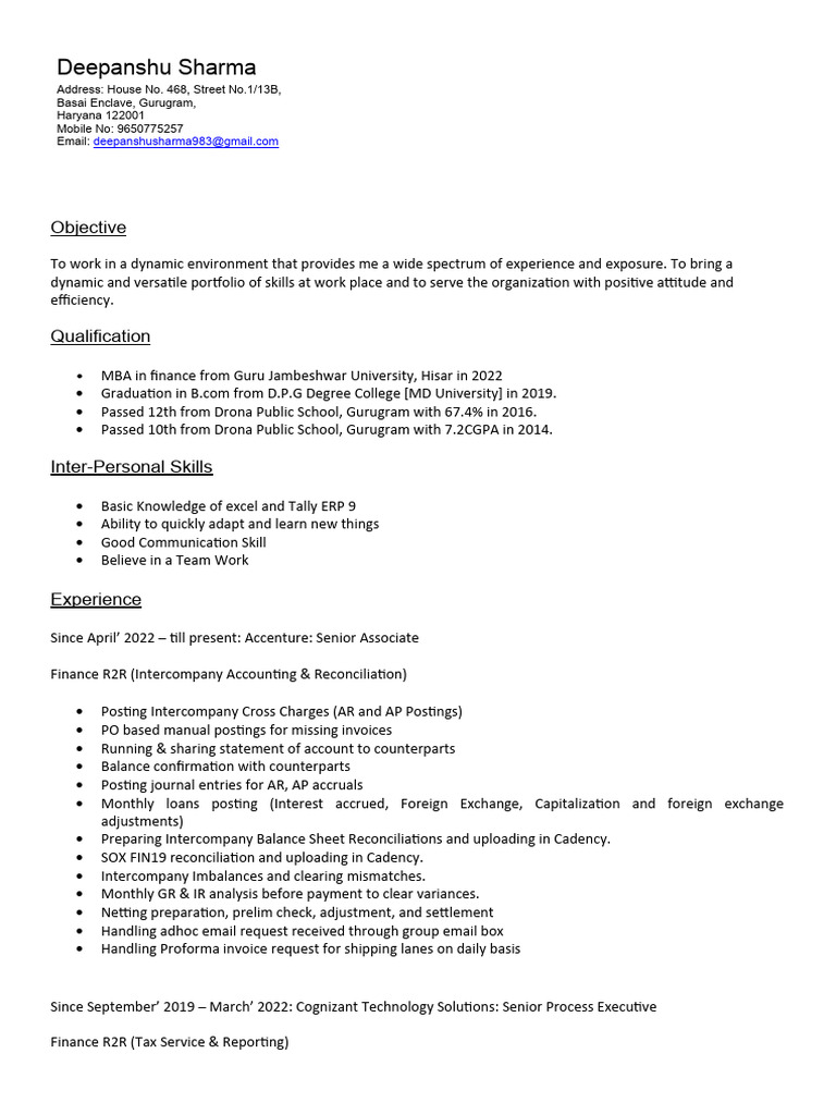 Deepanshu Sharma - Resume 2023 | PDF | Business | Economies