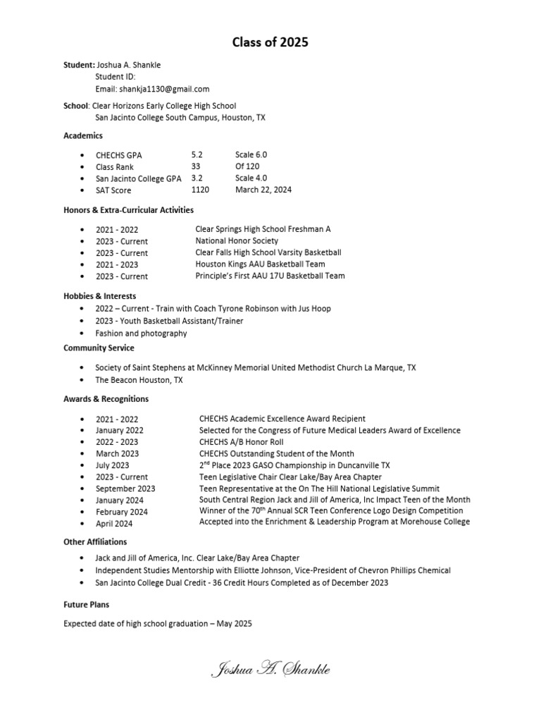 Shankle Joshua Resume Revised | PDF