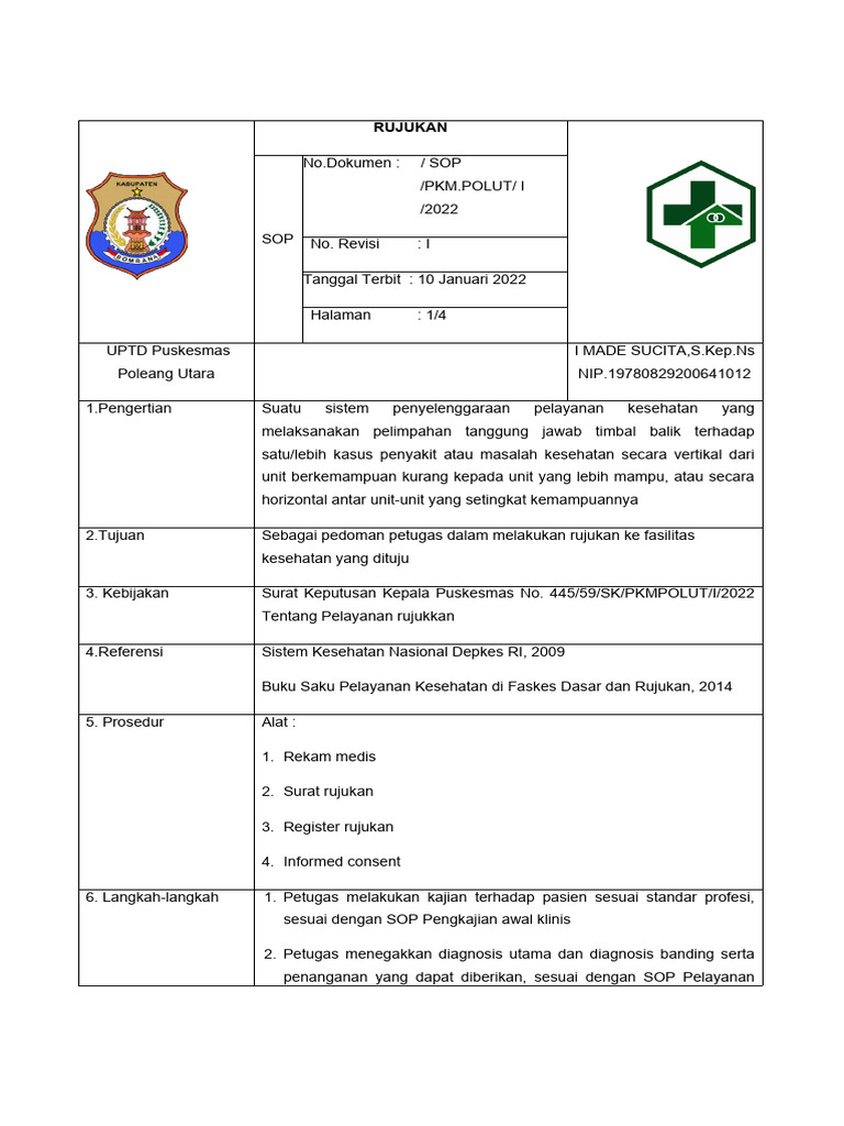 3312 Sop Rujukan | PDF