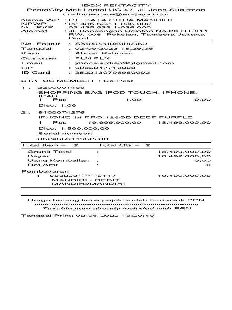 Taxable Item Already Included With PPN | PDF