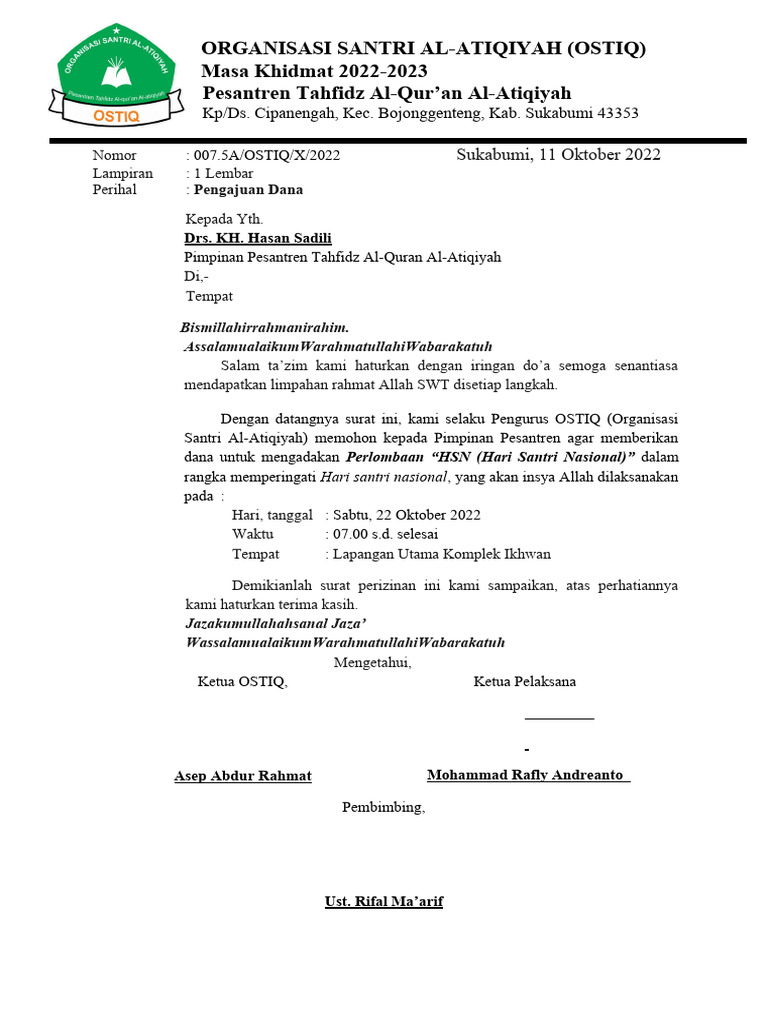 Pengajuan Dana HSN | PDF | Kesehatan Holistik