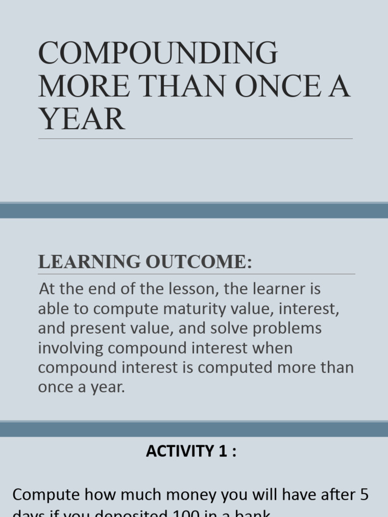 Compound Interest Calculations Guide | PDF | Interest | Present Value