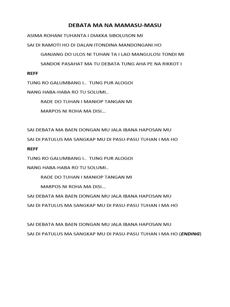 Debata Ma Na Mamasu | PDF