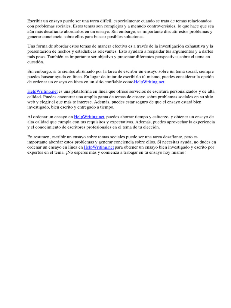 Temas de Ensayo Sobre Problemas Sociales | PDF | Ensayos | Science