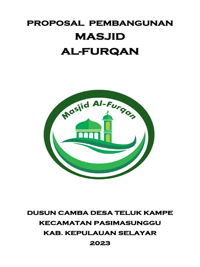 PROPOSAL PEMBANGUNAN Masjid Al-Furqan 2023 | PDF