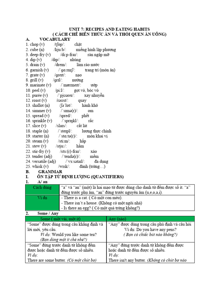 Worksheet Unit 7 | PDF