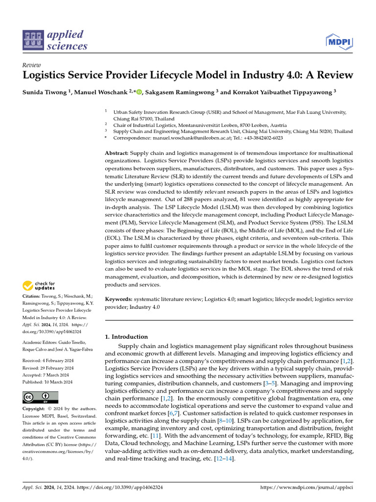 Logistics Service Provider Lif | PDF | Product Lifecycle | Life Cycle ...