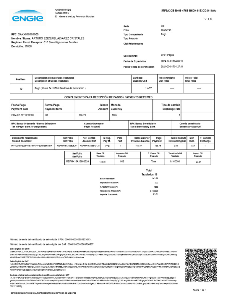 Comprobante de Pago CFDI | PDF | Bancario | Finanzas personales