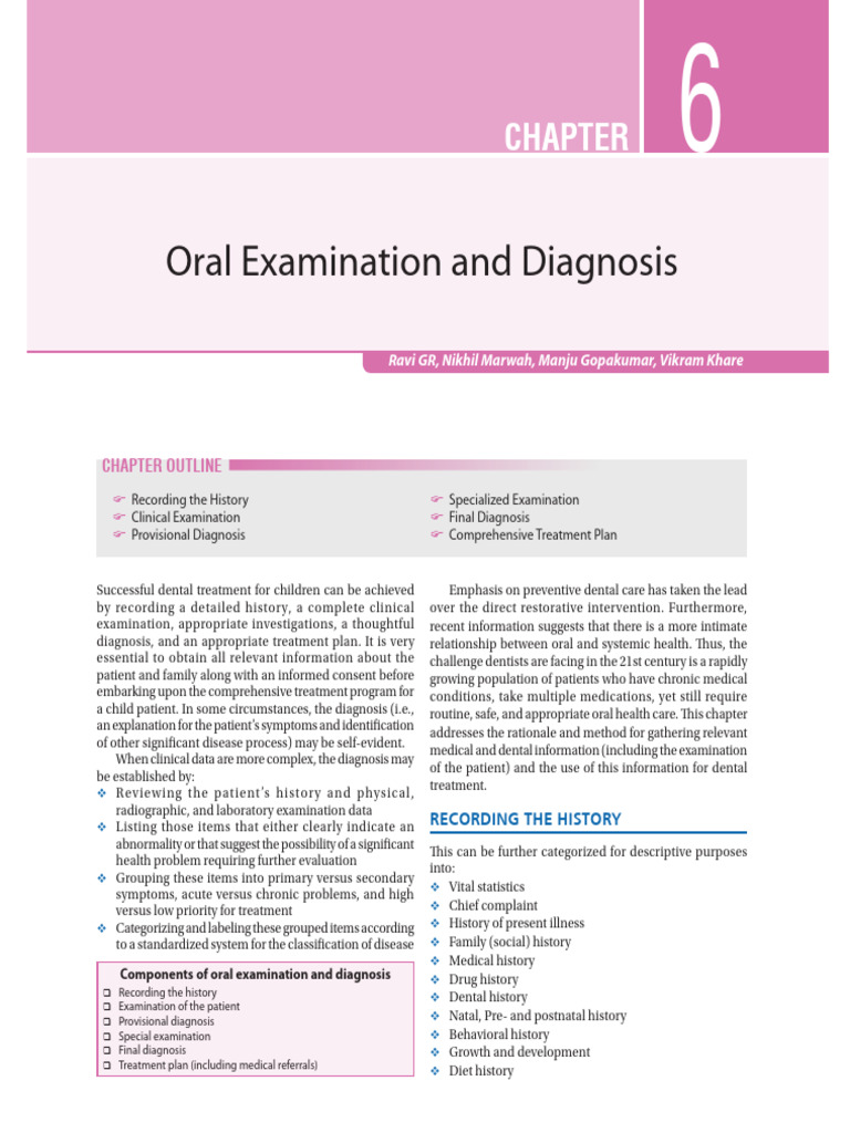 Pediatric Dental Diagnosis and Treatment | PDF | Physical Examination ...