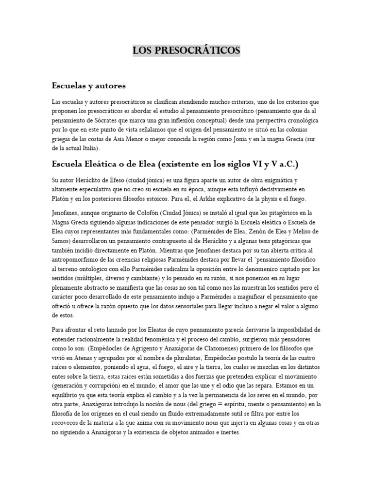 Escuela Eleatica y Sofista | PDF | Platón | Verdad
