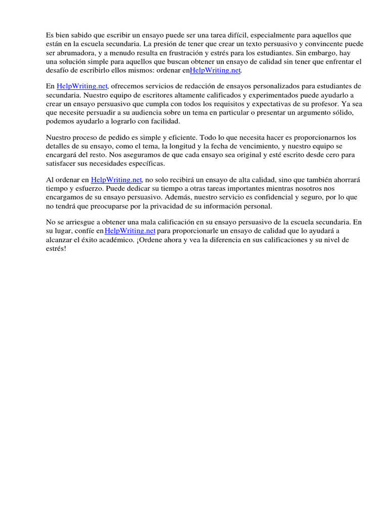 Ensayos Persuasivos para La Escuela Secundaria | PDF | Ensayos