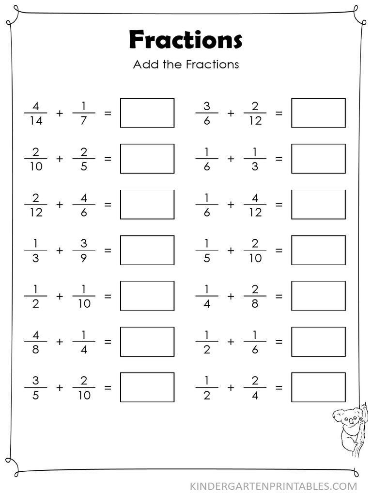 Basic Fraction Addition Worksheets Unlike Denominators Under 10 | PDF | Lexicology ...