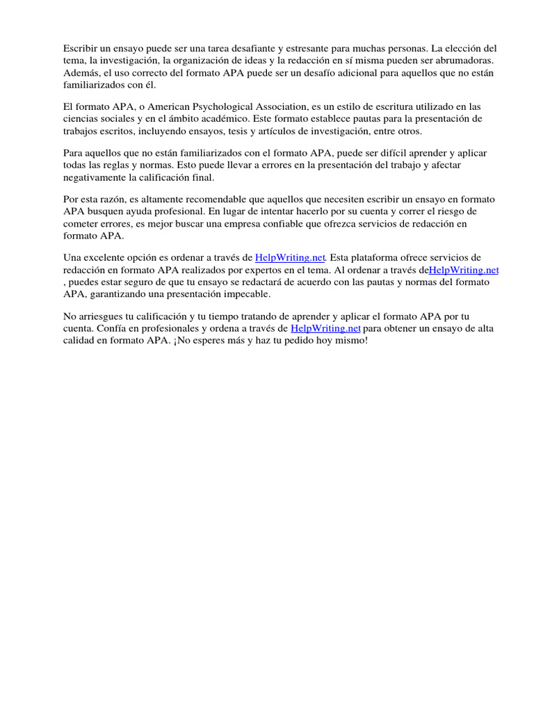 Formato Apa para Escribir Un Ensayo | PDF