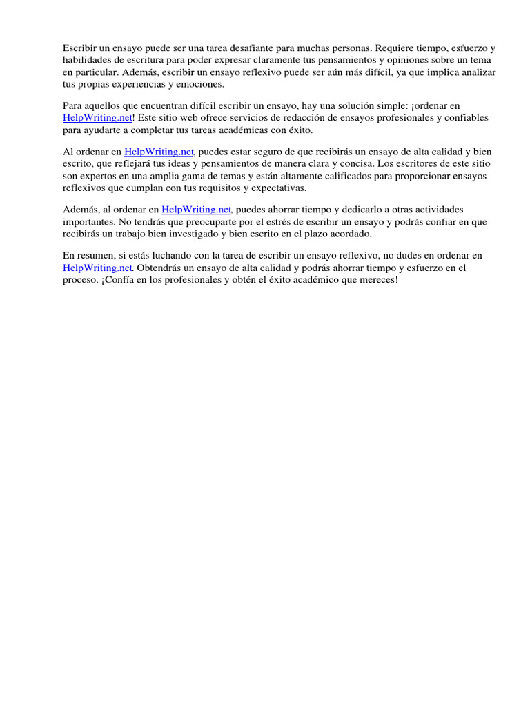 Muestra de Ensayo de Escritura Reflexiva | PDF | Ensayos