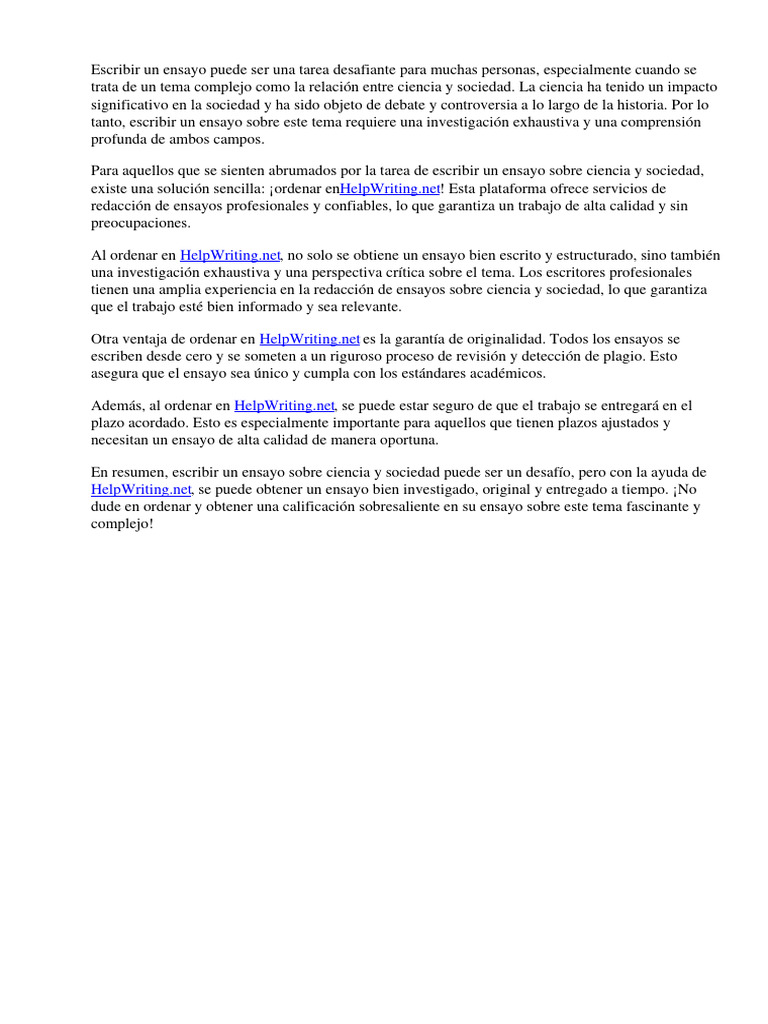 Ensayo Sobre Ciencia y Sociedad | PDF | Ensayos | Sociedad