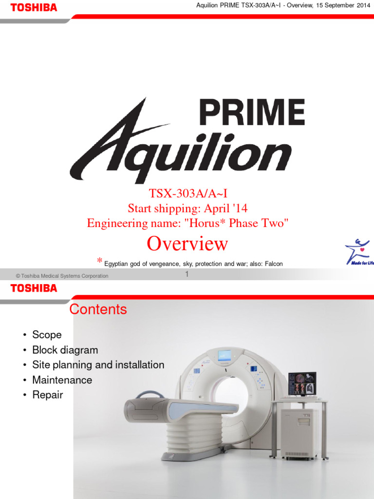 Aquilion PRIME TSX-303A-A I - Overview DRAFT | PDF | Ct Scan | Power Supply