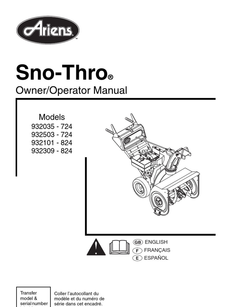 Ariens Manual 932101 | PDF