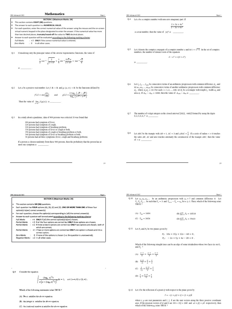 Jee Advnced 2022 Paper 1 | PDF | Atomic Nucleus | Capacitor