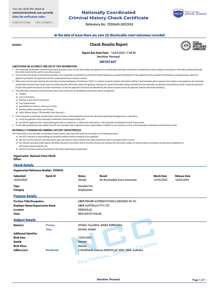 Report Ochoa Talamas 7020645-3832939 | PDF | Criminal Record | Government