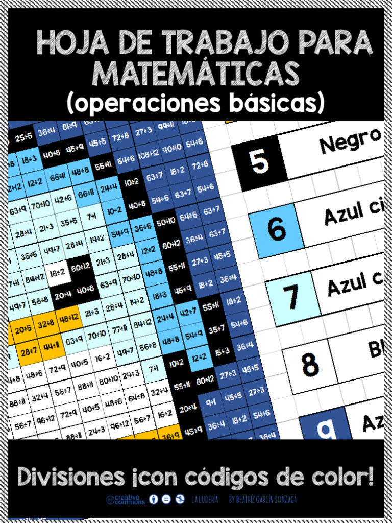 Colorea Códigos de Color - Figura Oculta (Division | PDF | Cielo | Color