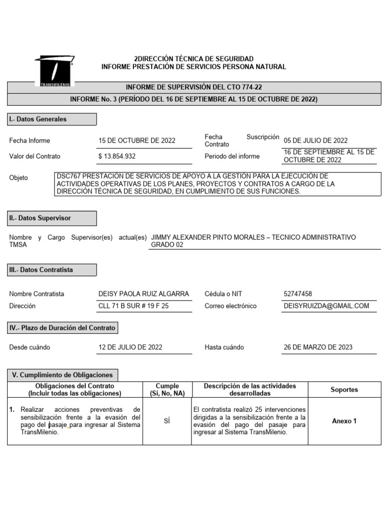 2. FORMATO INFORME DE SUPERVISION | PDF