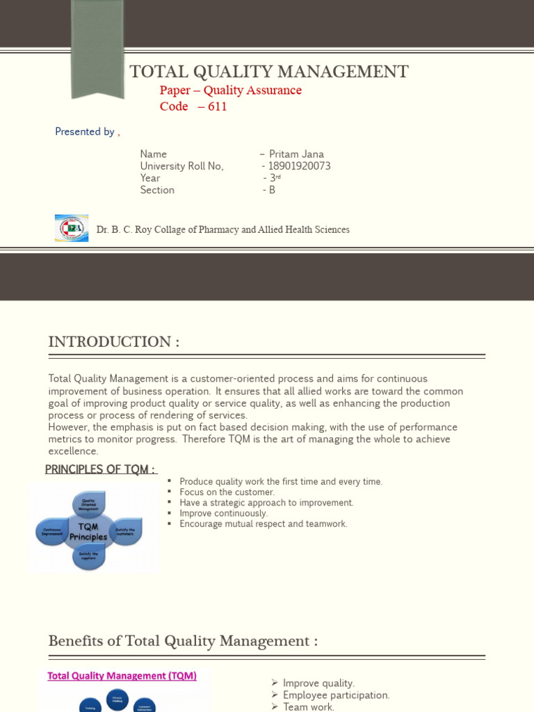 Total quality management | PDF | Quality Assurance | Quality Management