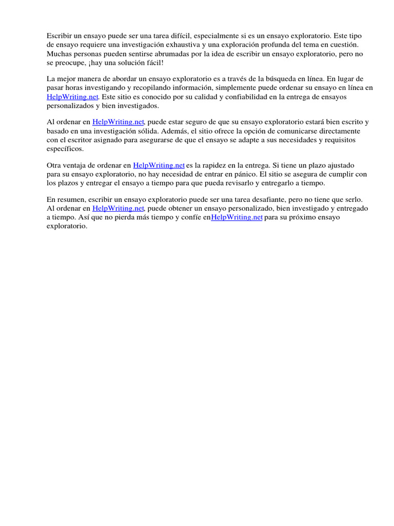 Cómo Escribir Un Ensayo Exploratorio Pdf Scribd Websites