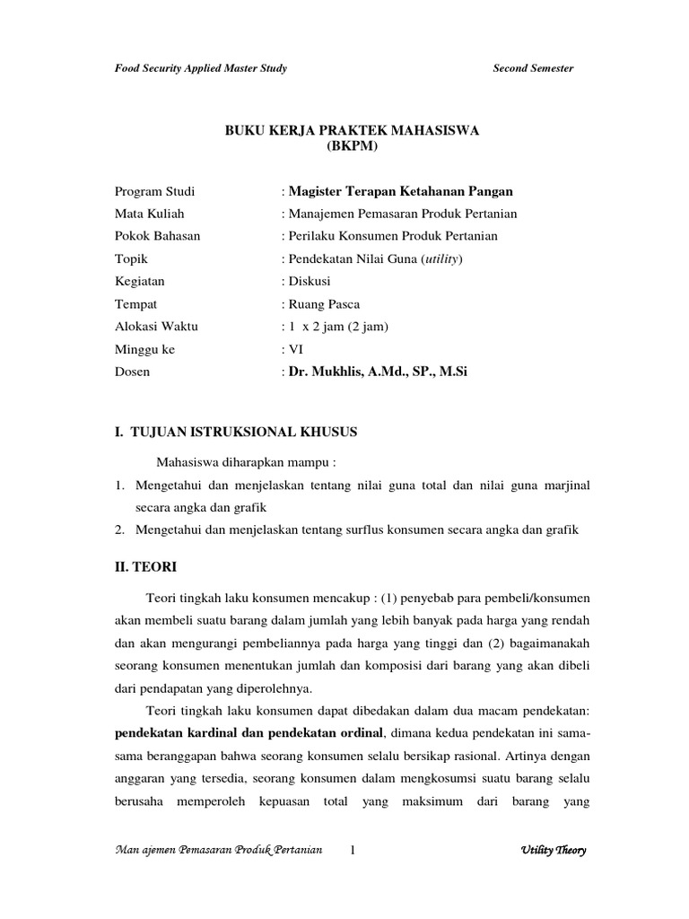 BKPM-MPPP Perilaku Konsumen Produk Pertanian 2023-2024 | PDF